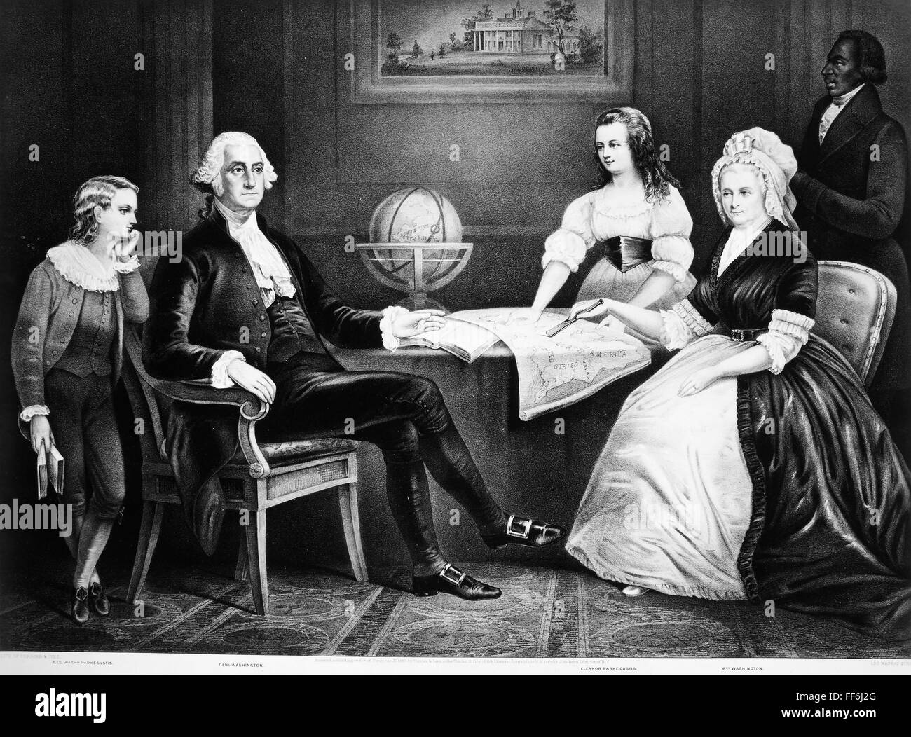 GEORGE WASHINGTON FAMILY. /nLithograph, 1867, by Currier & Ives Stock ...
