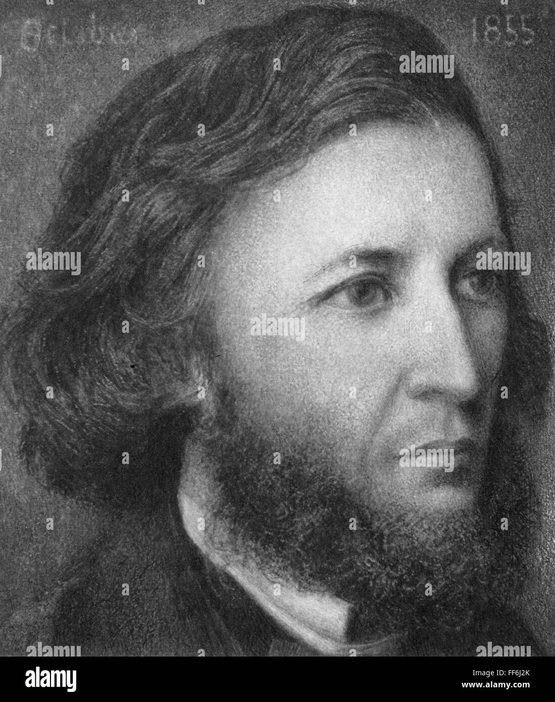 ROBERT BROWNING (1812-1889). /nEnglish poet. Watercolor, 1855, by Dante ...
