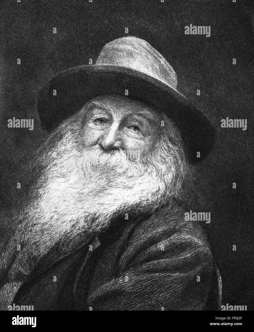 WALT WHITMAN (1819-1892). /nAmerican poet. Etching Stock Photo - Alamy