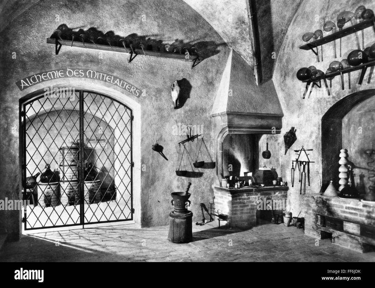 ALCHEMICAL LABORATORY. /nA reconstruction of a 16th century alchemical ...