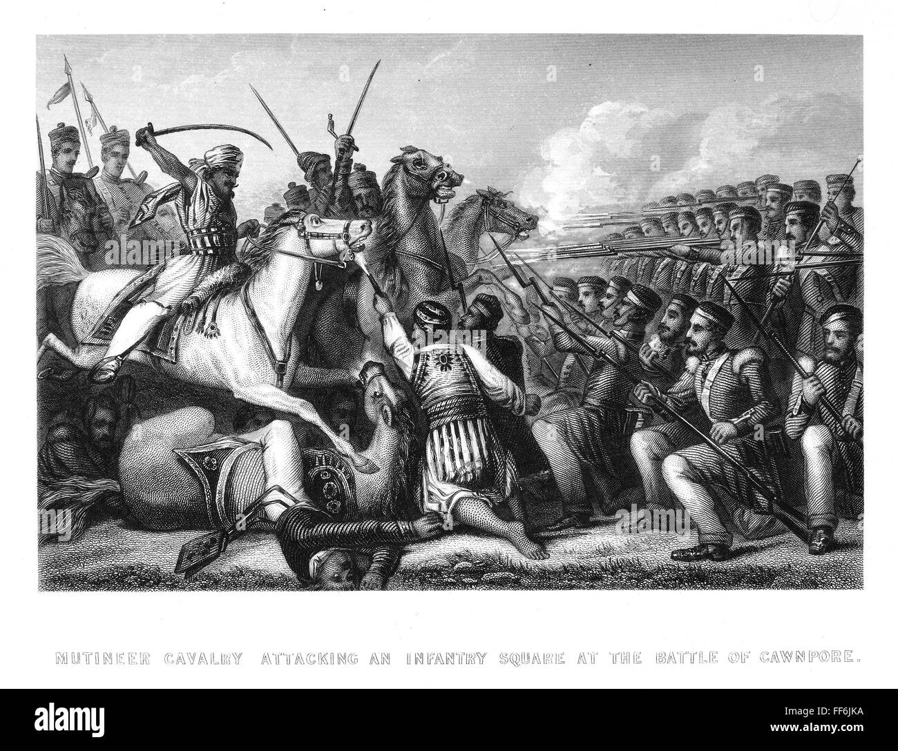 INDIA: SEPOY REBELLION, 1857. /n'Mutineer Cavalry Attacking an Infantry ...