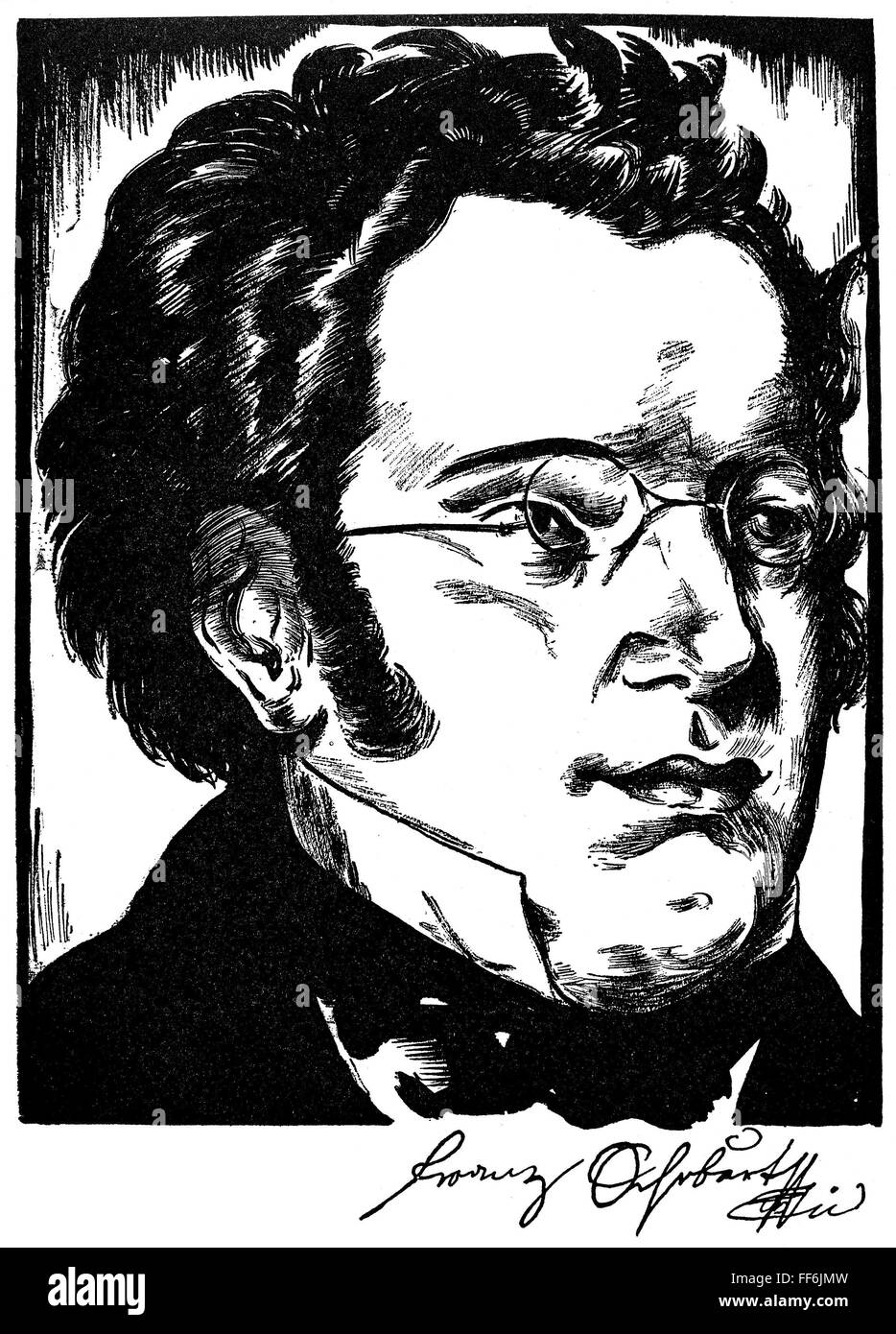 FRANZ SCHUBERT (1797-1828). /nAustrian composer. Drawing by Samuel ...