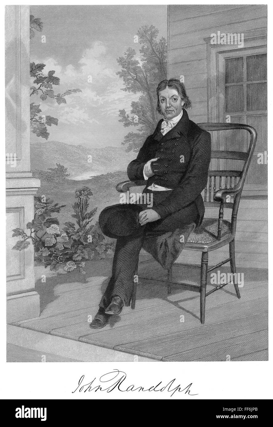 JOHN RANDOLPH (1773-1833). /nAmerican statesman. Steel engraving ...