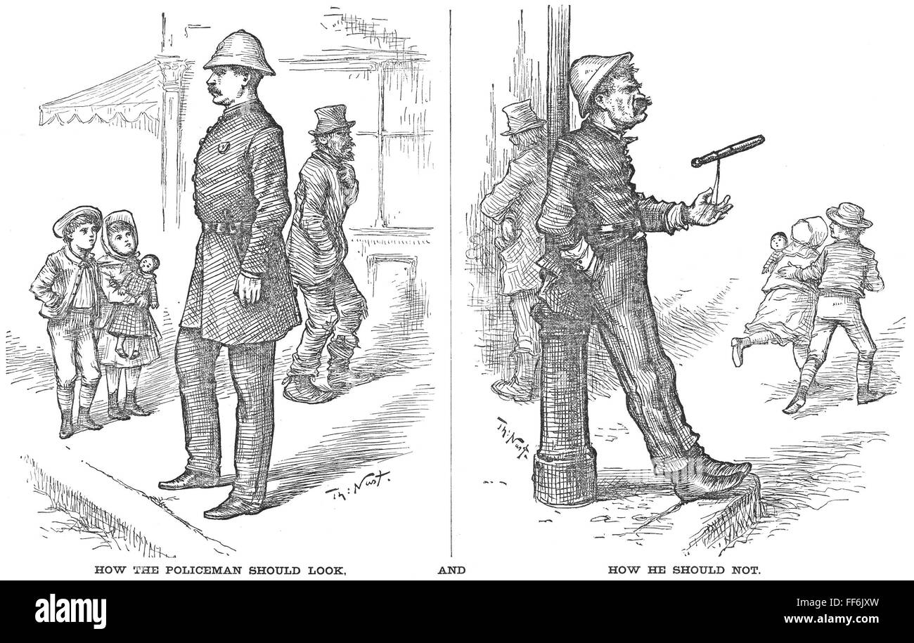 POLICE CORRUPTION, 1882. /nWood engraving, American, 1882 Stock Photo ...