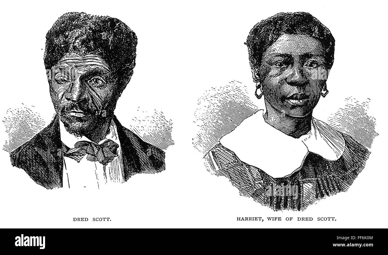 DRED SCOTT (1795?-1858). /nAmerican slave. With his wife Harriet. Wood ...