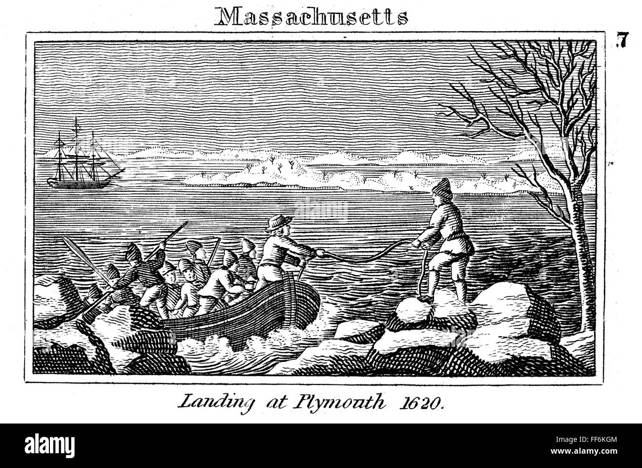 PLYMOUTH ROCK: LANDING. /nThe Landing of the Pilgrims on Plymouth Rock ...