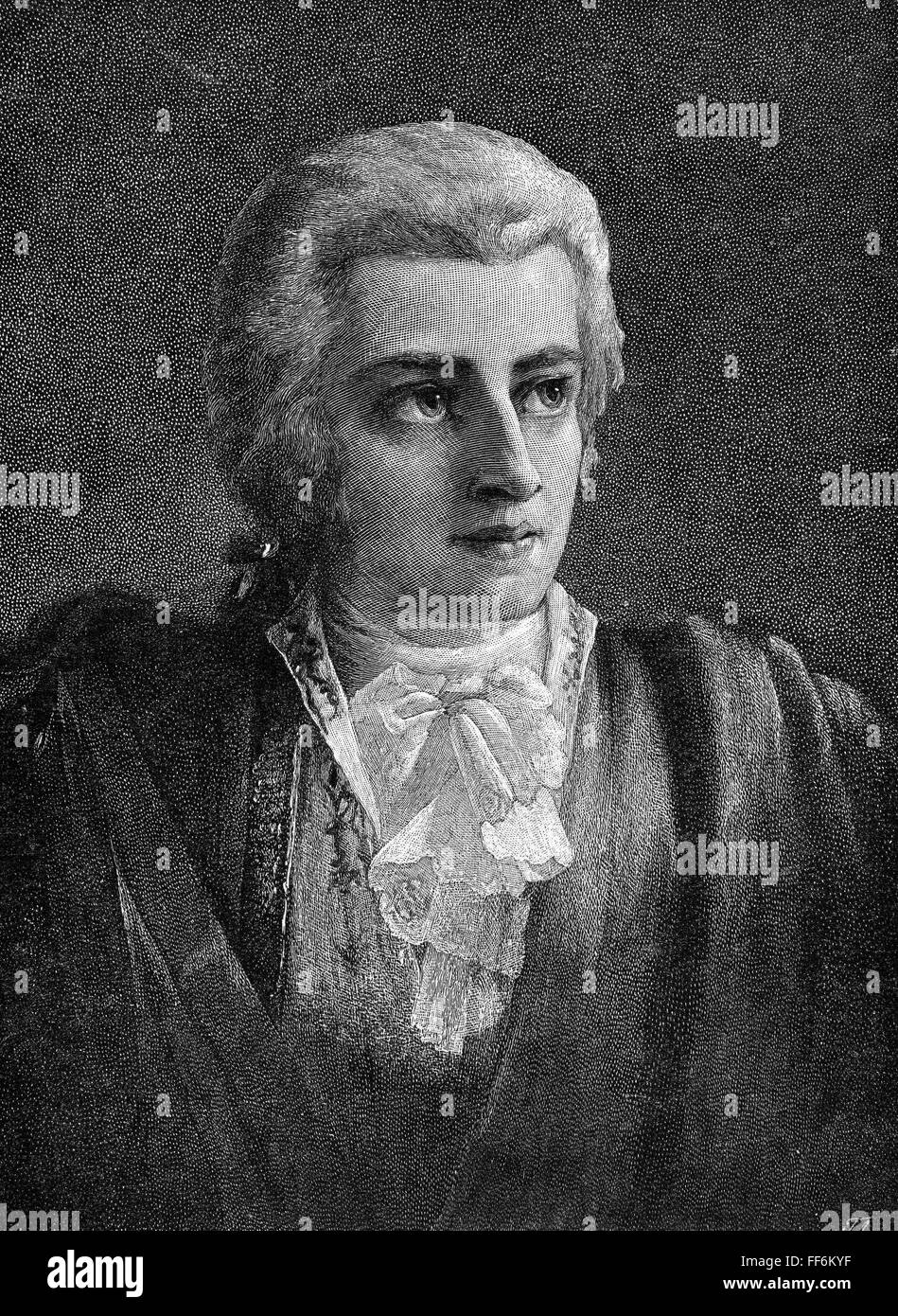 WOLFGANG AMADEUS MOZART /n(1756-1791). Austrian composer. Wood ...