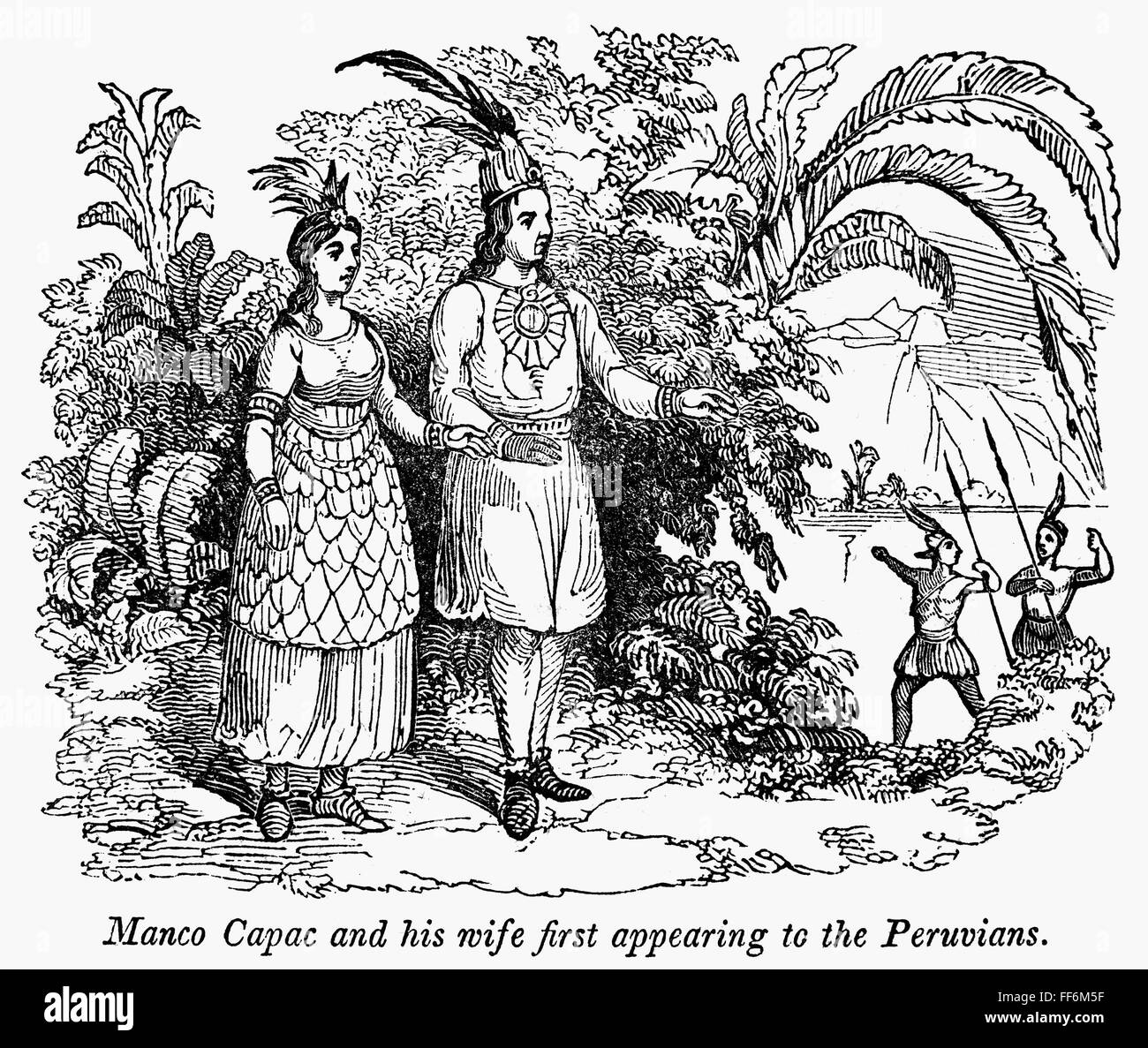 PERU: INCA RULER AND WIFE. /nIncan Emperor Manco Capac and his wife ...