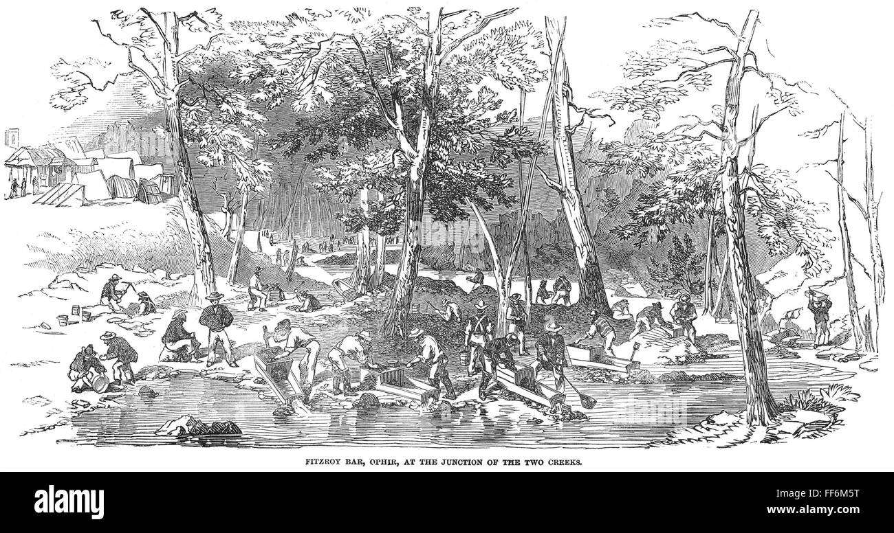 AUSTRALIAN GOLD RUSH, 1851. /n'Fitzroy Bar, Ophir, at the junction of ...