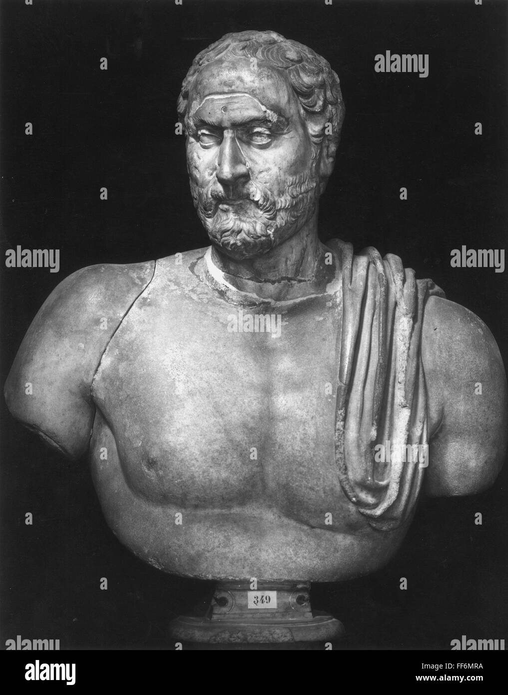 DEMOSTHENES (385?-322 B.C.). /nAthenian orator and statesman. Sculpture ...