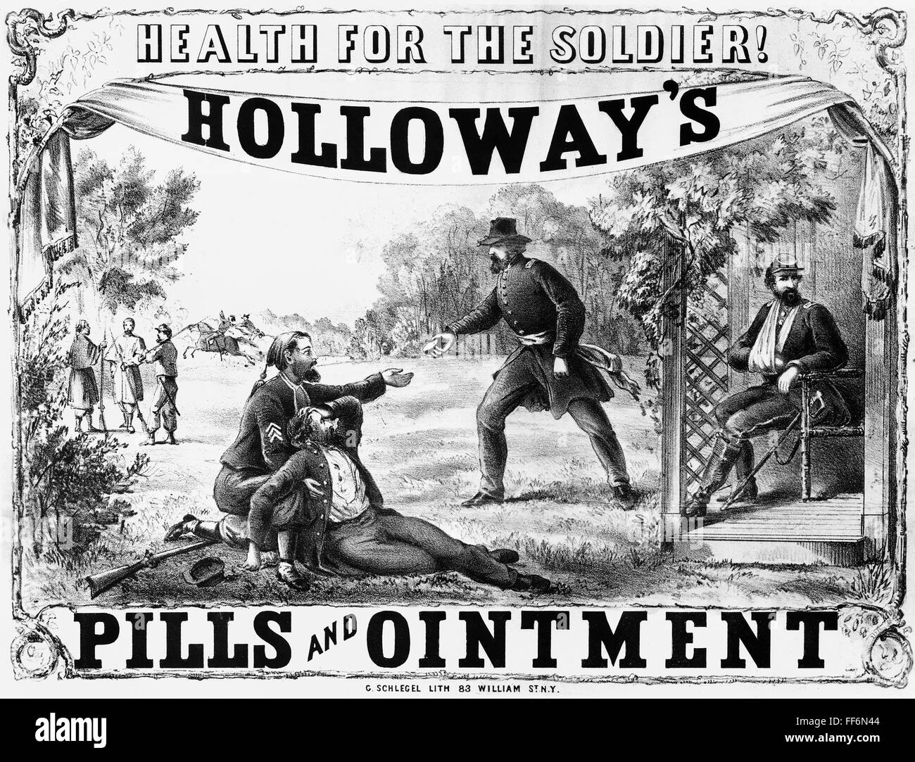 PATENT MEDICINE, 1863. /nAdvertising poster for a patent nostrum ...