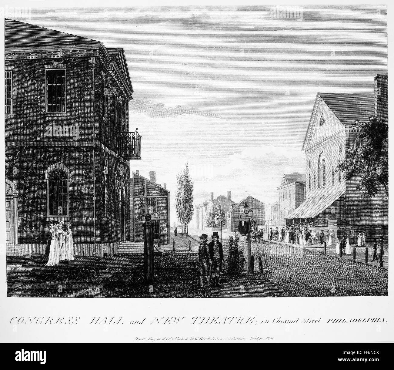 CHESTNUT ST., PHILADELPHIA. /nCongress Hall and New Theatre on Chestnut ...