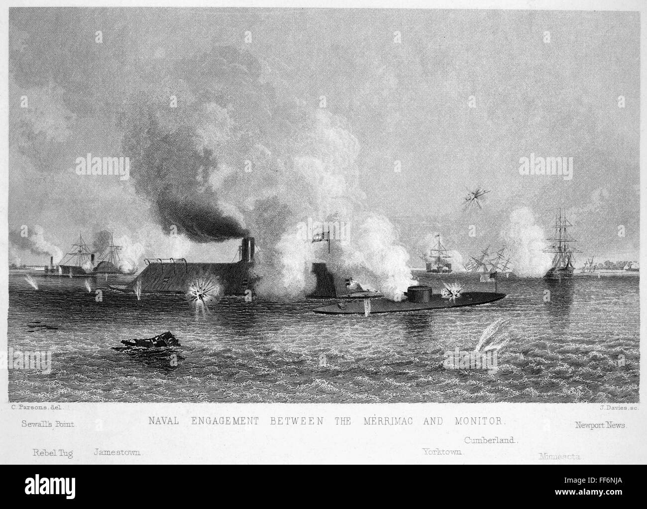 Hampton roads civil war monitor High Resolution Stock Photography and ...