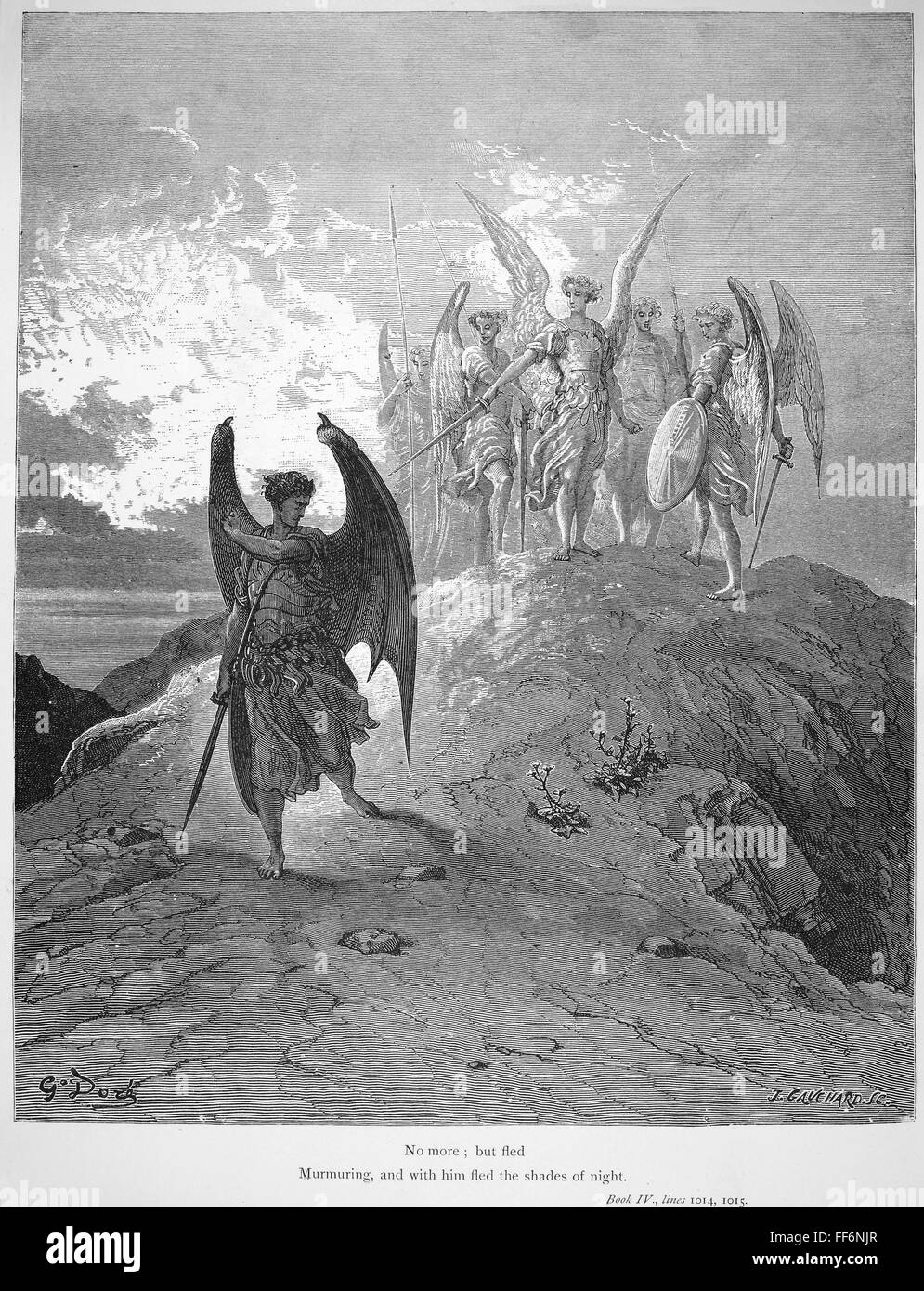 MILTON: PARADISE LOST. /nThe archangel Michael, expelling Lucifer from ...