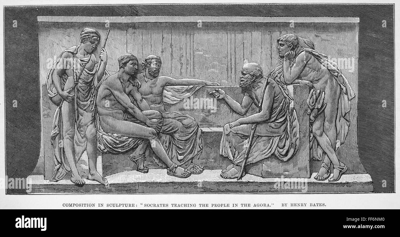 SOCRATES (c470-399 B.C.). /nGreek philosopher. Socrates teaching the ...