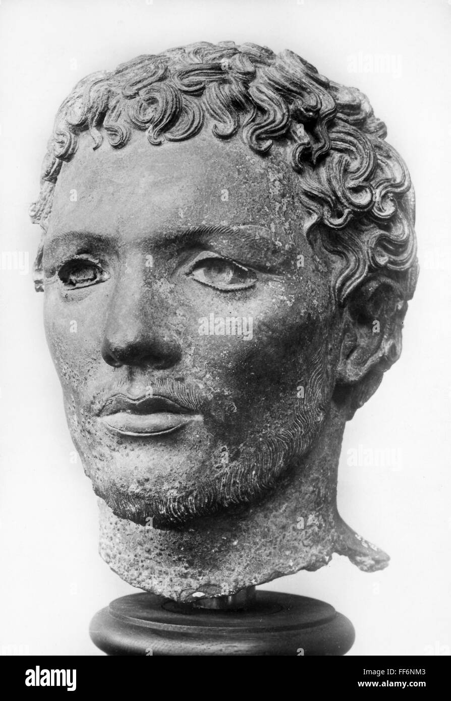 ADONIS. /nGreek bronze portrait head from Cyrene. 4th century B.C ...