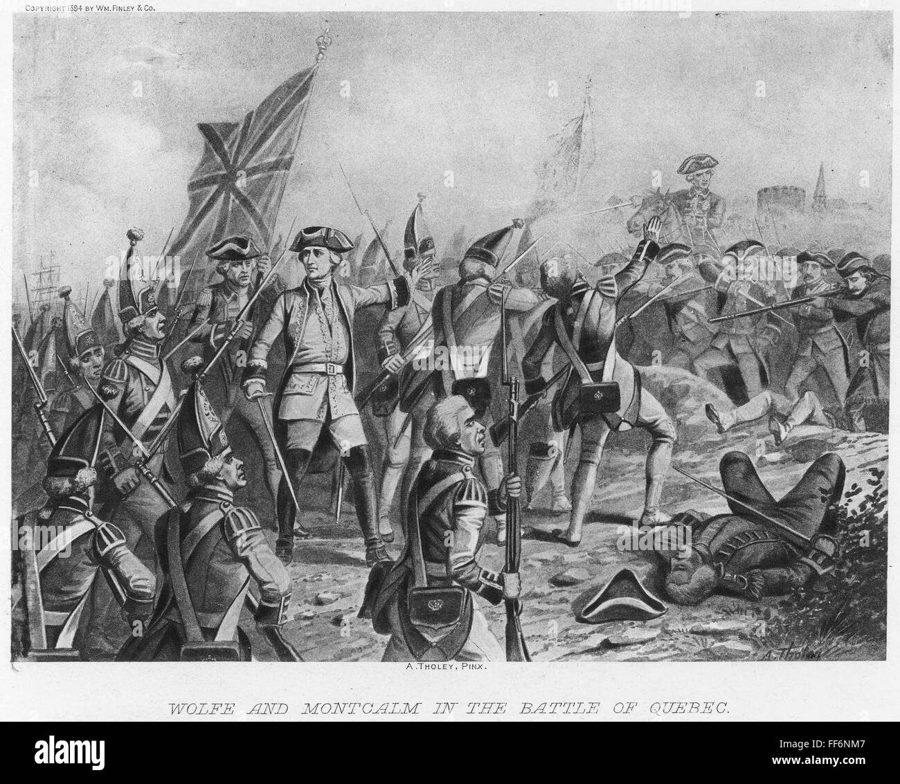 BATTLE OF QUEBEC, 1759. /nMajor General James Wolfe and the Marquis de ...
