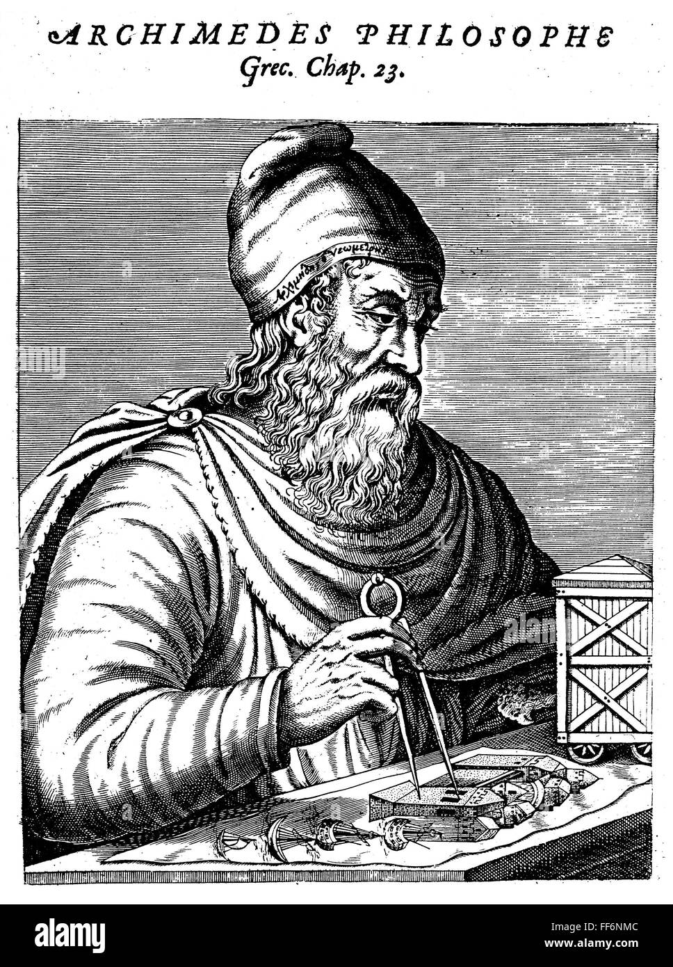 ARCHIMEDES (287?-212 B.C.). /nGreek mathematician and inventor. Line ...