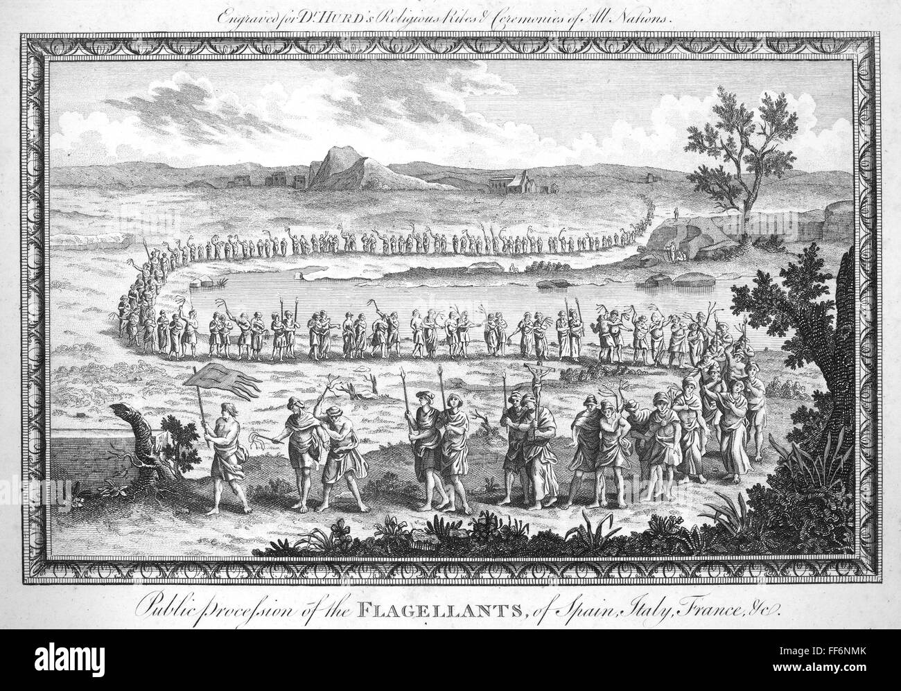 FLAGELLANTS. /nA procession of flagellants winding its way through ...