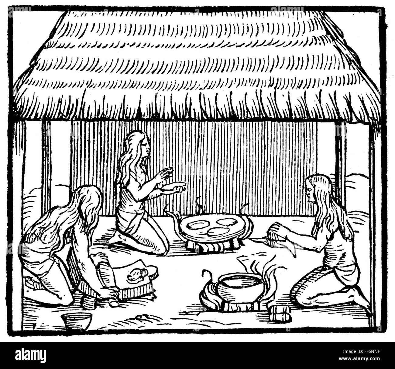 NATIVE AMERICANS: MAKING BREAD. /nThe Native American method of making ...