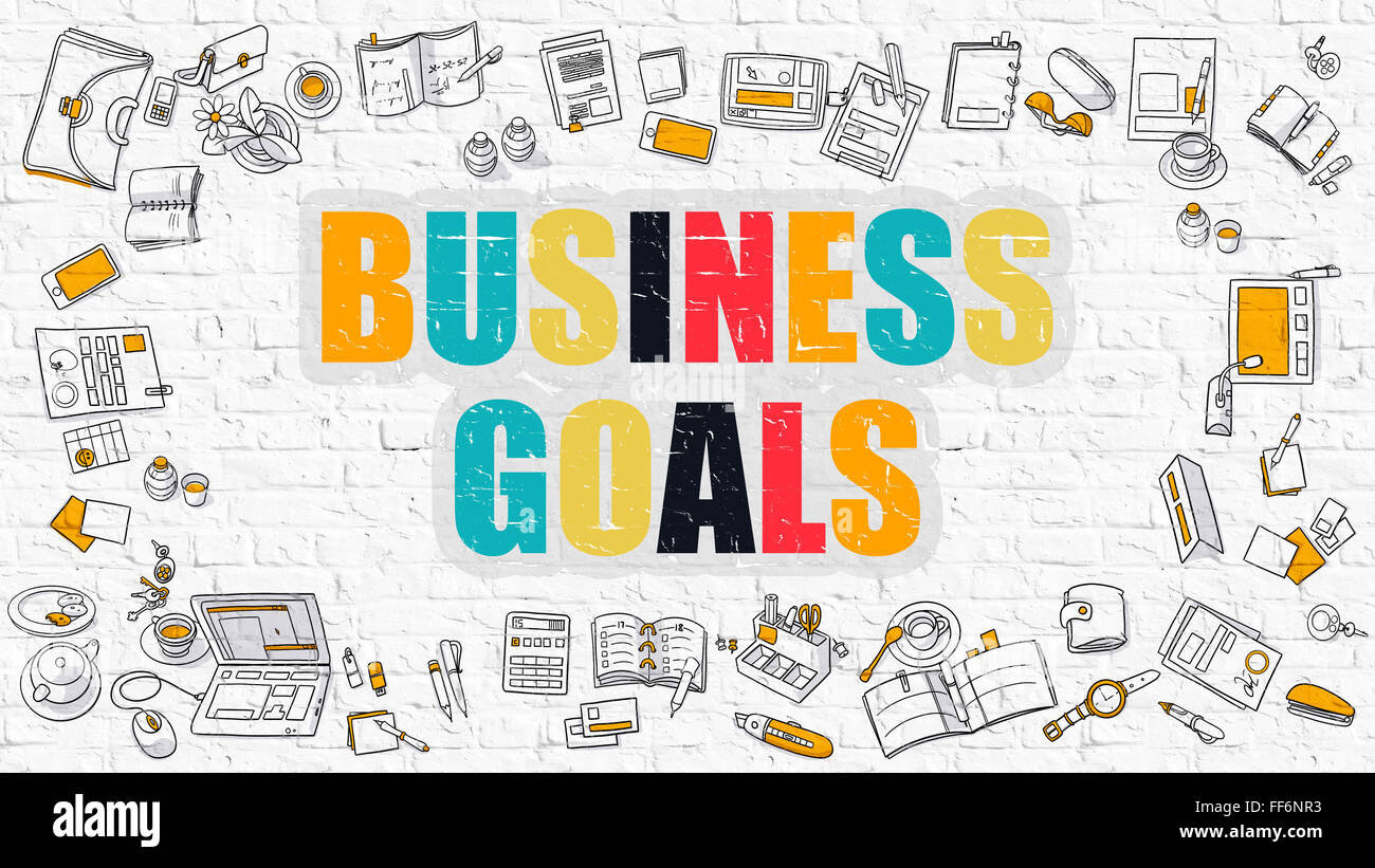 Business Goals on White Brick Wall Stock Photo - Alamy