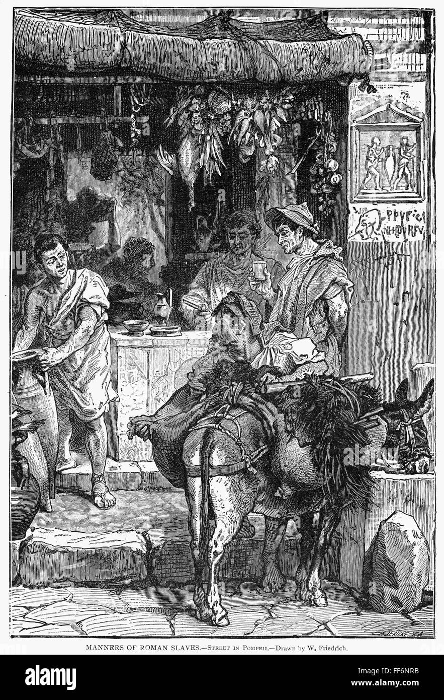 SLAVERY: ANCIENT ROME. /n'Manners of Roman Slaves.' Slaves on a street ...