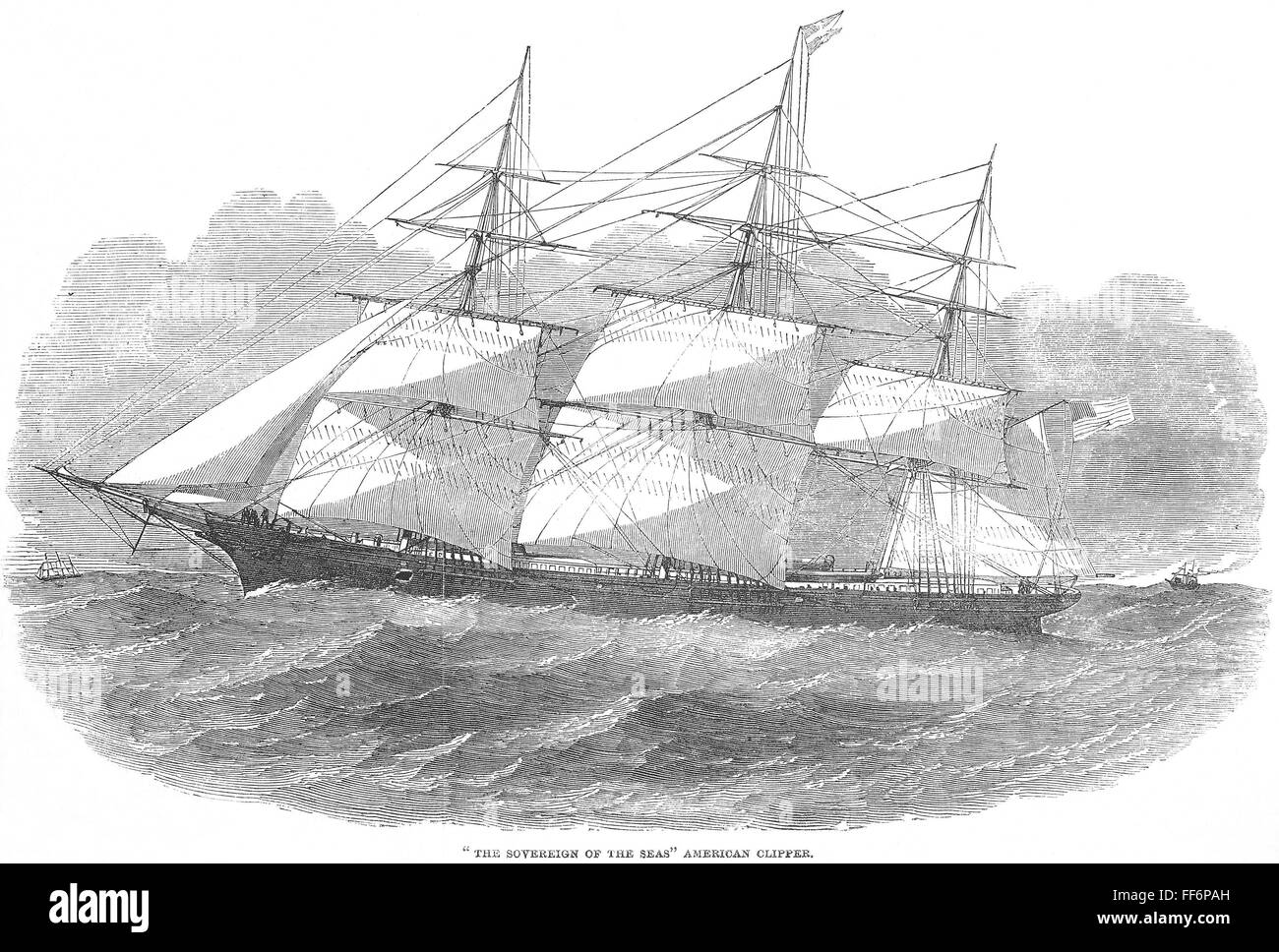 CLIPPER SHIP, 1853. /nThe American clipper ship 'Sovereign of the Seas ...