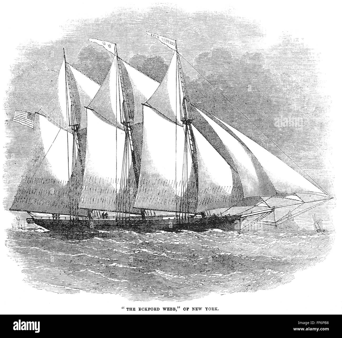 CLIPPER SHIP, 1855. /nThe American clipper ship 'Eckford Webb,' of New ...