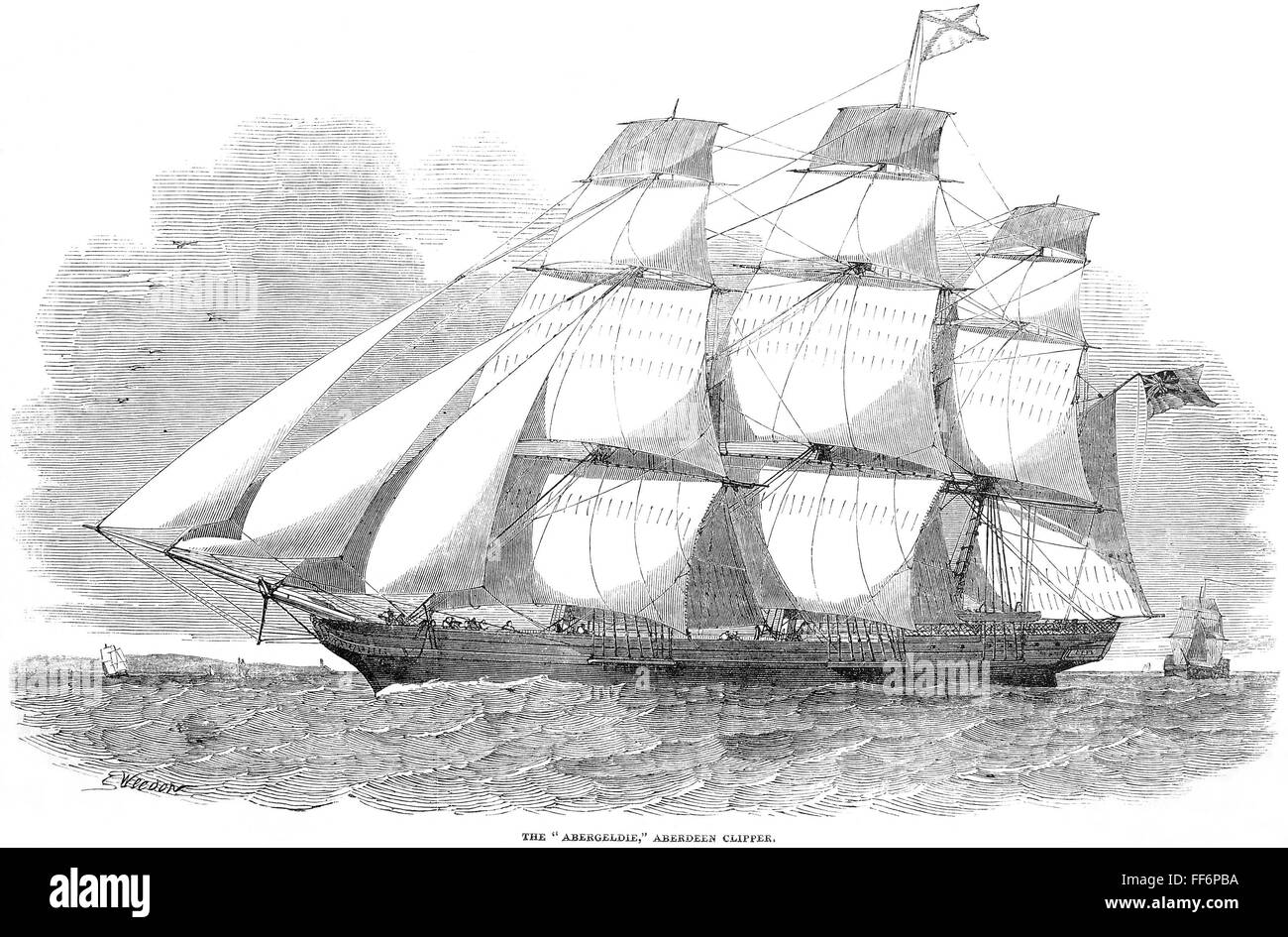 CLIPPER SHIP, 1851. /nThe 'Abergeldie,' a British clipper ship built in ...