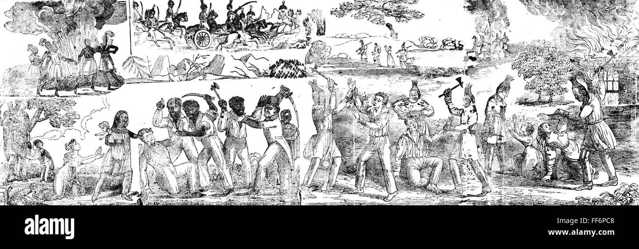 FLORIDA: SEMINOLE WAR. /nWhite settlers being massacred by blacks and ...