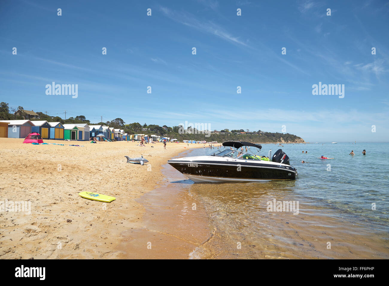 Mount Martha Beach, Mornington Peninsula, Beach scene and coloured ...