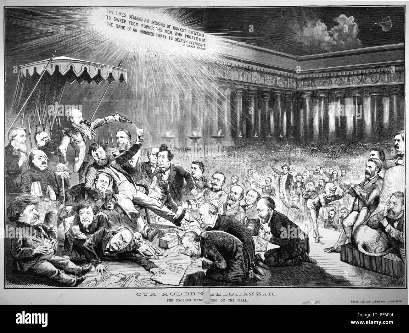 GRANT CARTOON, 1872. /n'Our Modern Belshazzar.' A view of the corrupt ...
