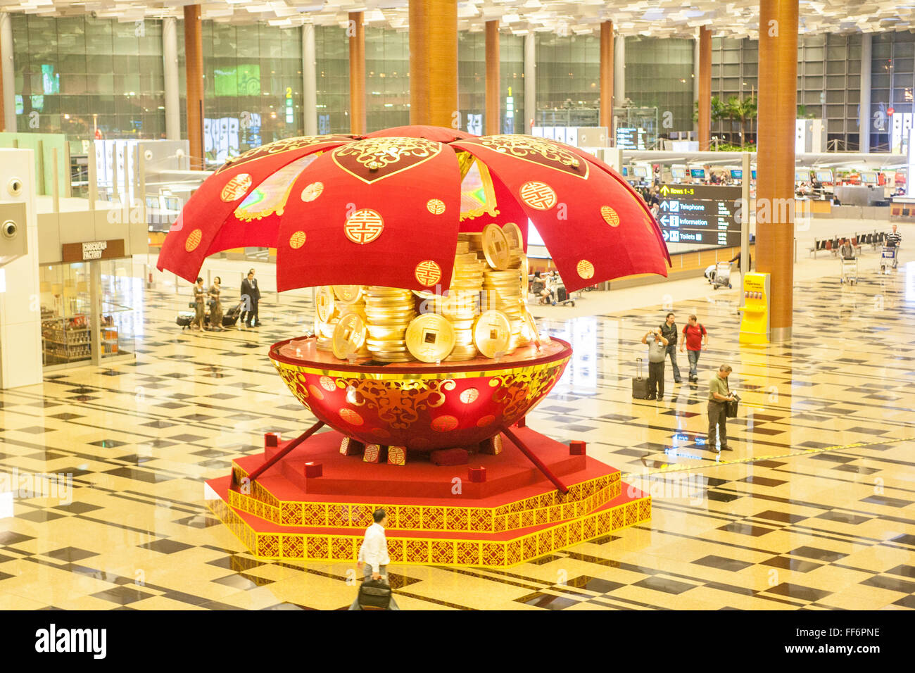 Chinese New Year celebrations at Changi Airport,Singapore Stock Photo ...