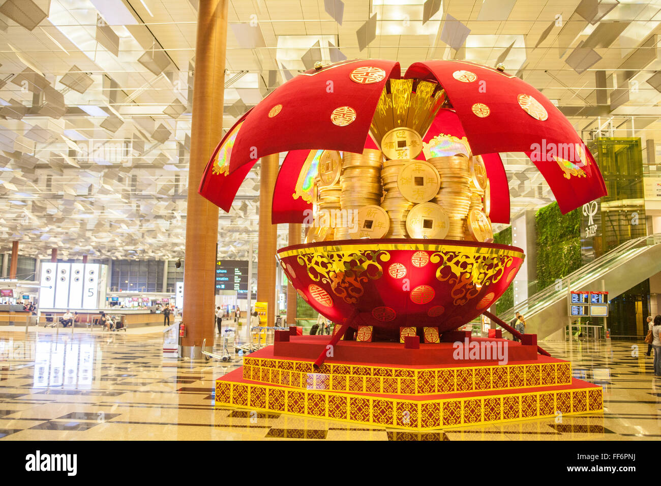 Chinese New Year celebrations at Changi Airport,Singapore Stock Photo ...