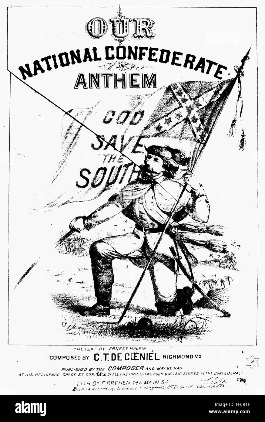 CIVIL WAR: SONGSHEET, c1861. /nA very rare Confederate song sheet ...