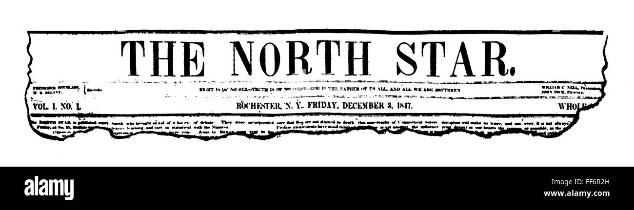 THE NORTH STAR, 1847. /nMasthead of the first issue of Frederick ...