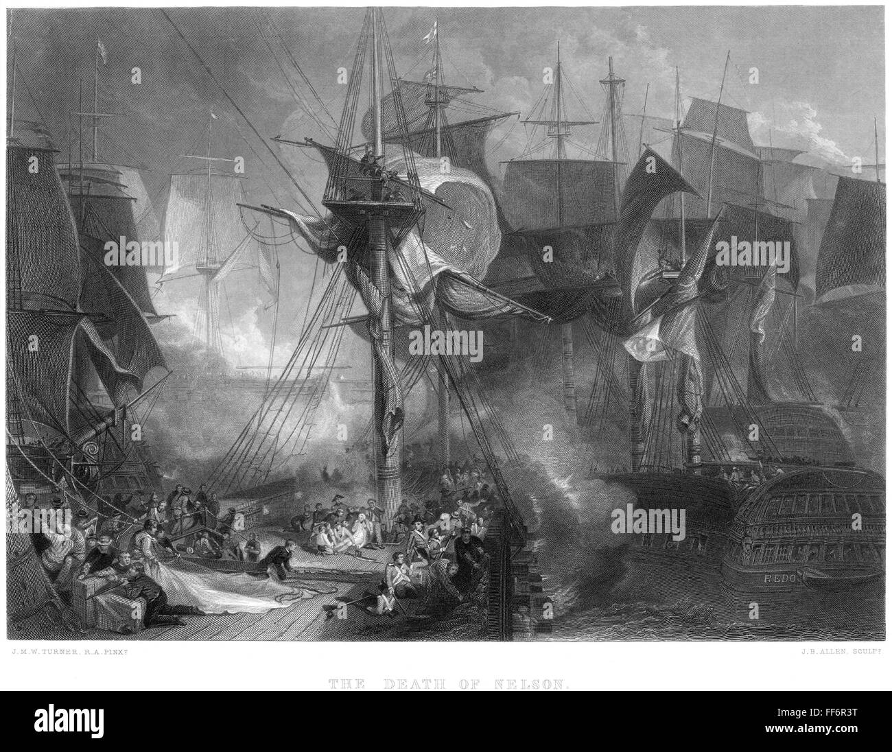 DEATH OF NELSON, 1805. /nThe death of Horatio Nelson at the Battle of ...