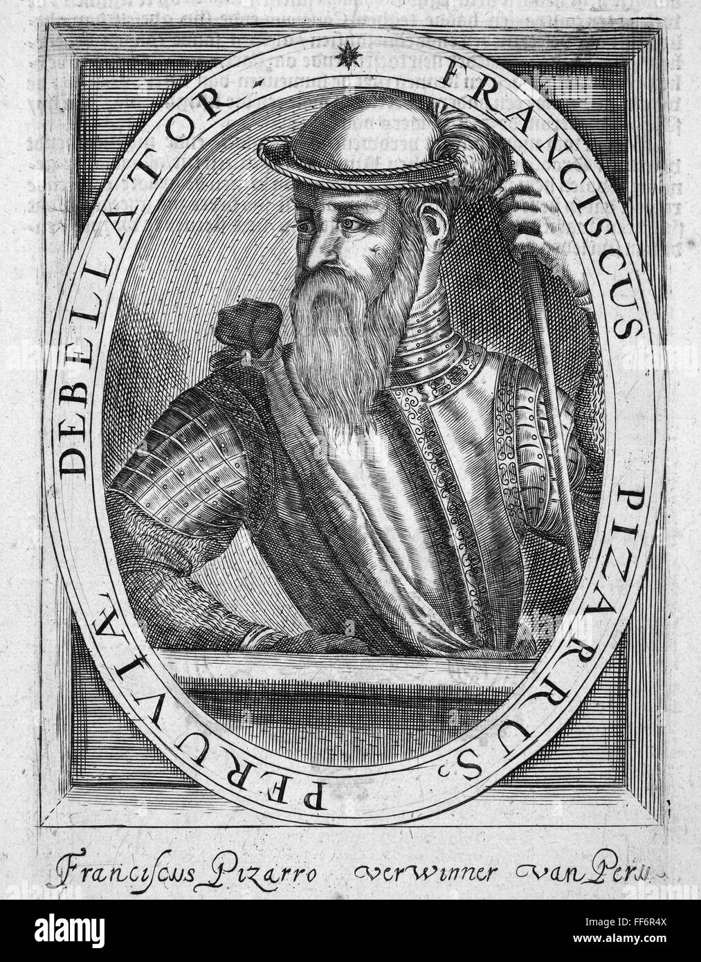 FRANCISCO PIZARRO /n(c1475-1541). Spanish conqueror of Peru. Copper ...