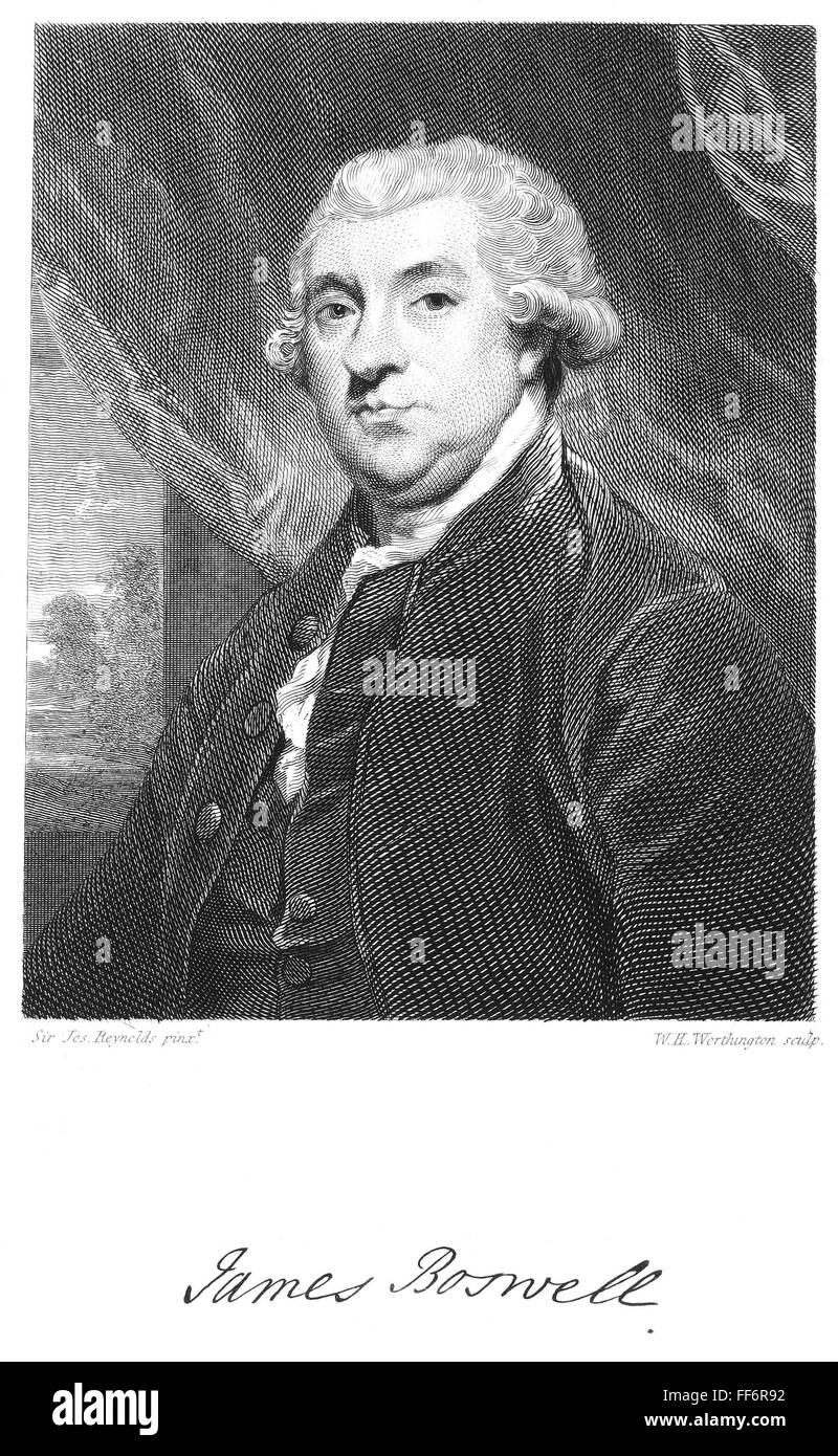 JAMES BOSWELL (1740-1795). /nScottish lawyer and writer. Line engraving ...