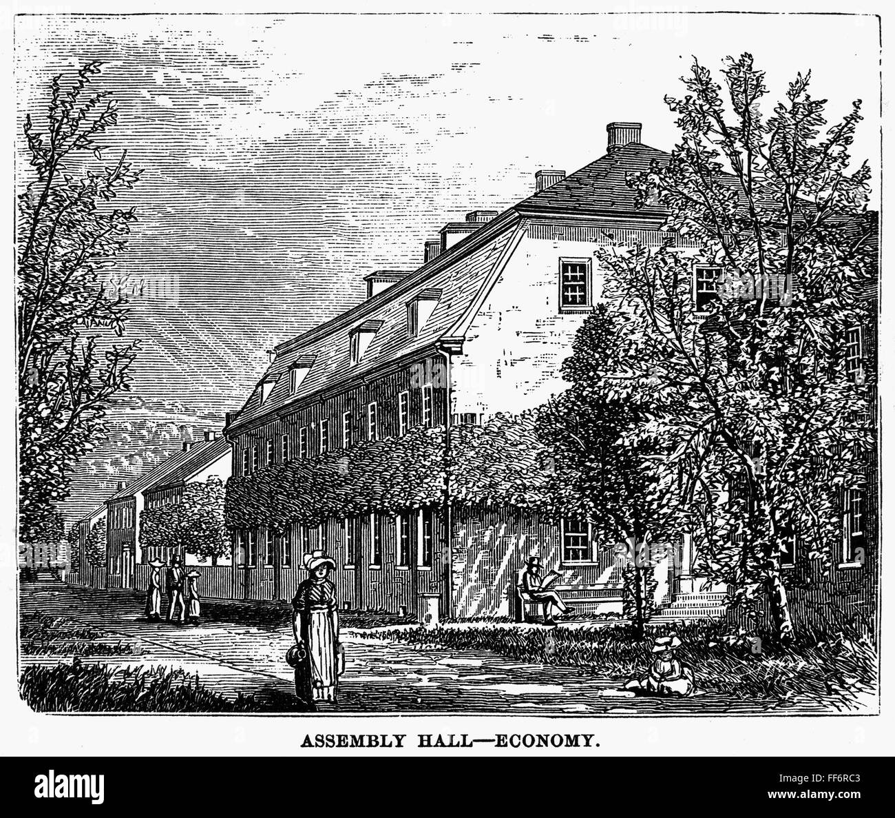 HARMONY SOCIETY, 1875. /nA Harmony Society or Rappist Assembly Hall in ...