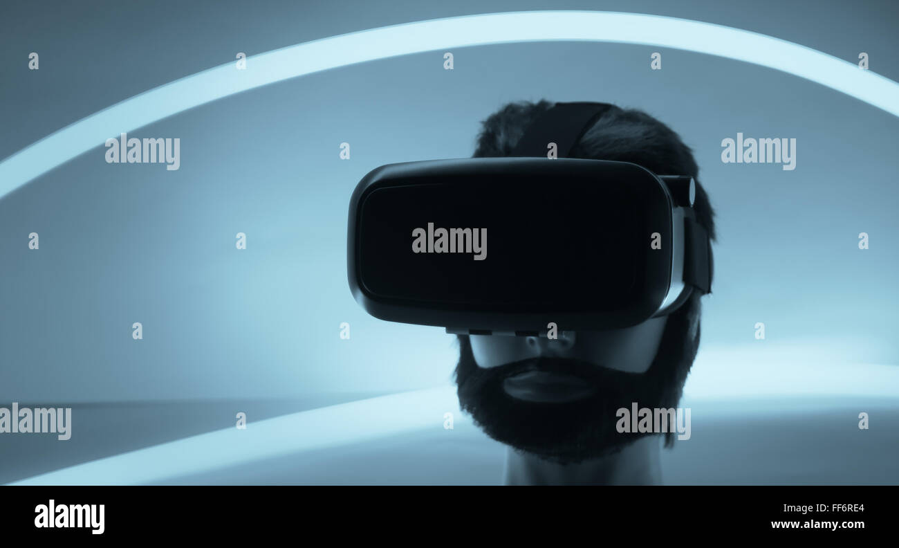 Virtual Reality black glasses Stock Photo - Alamy