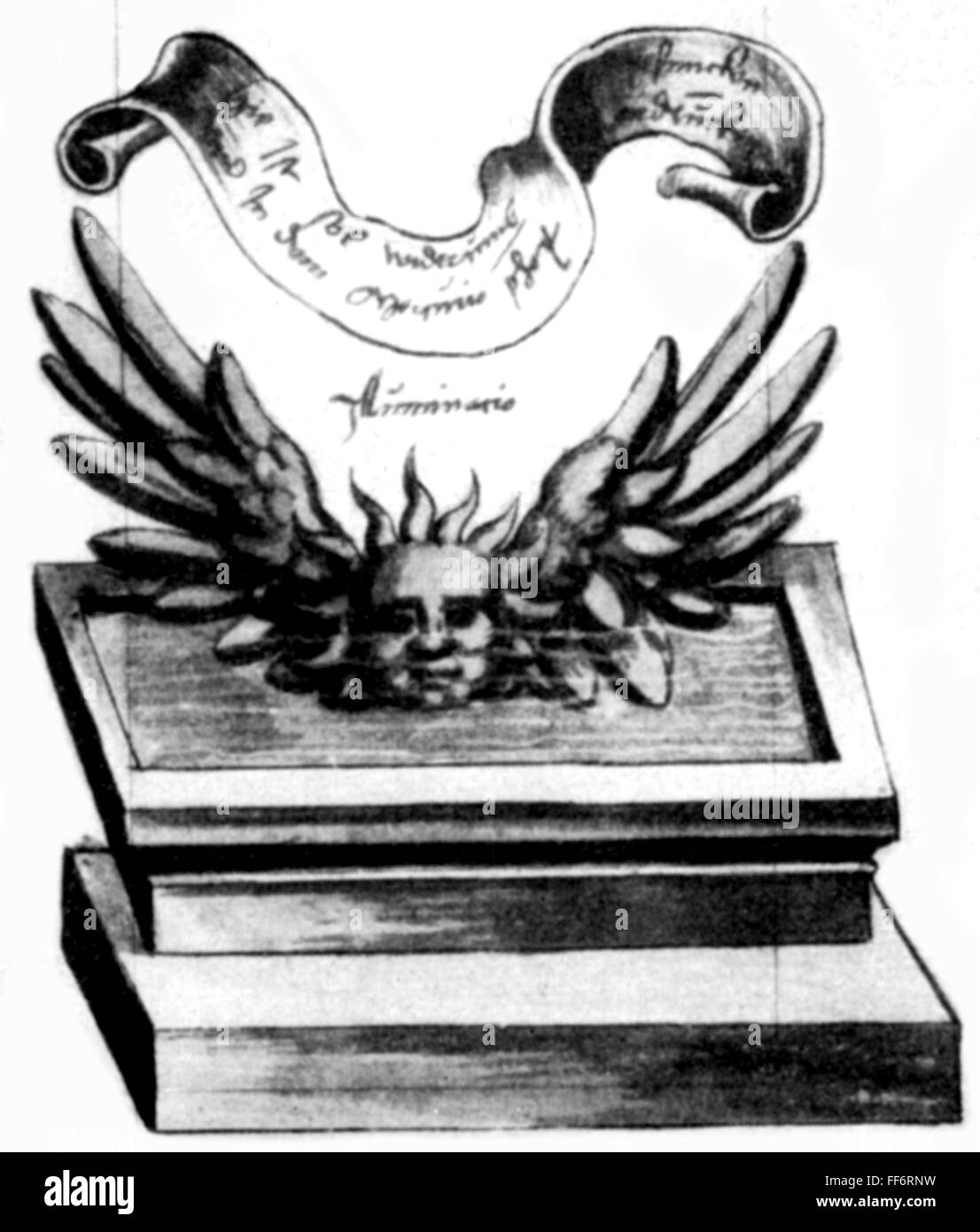 alchemy, symbolic image of the extraction of gold out of mercury ...