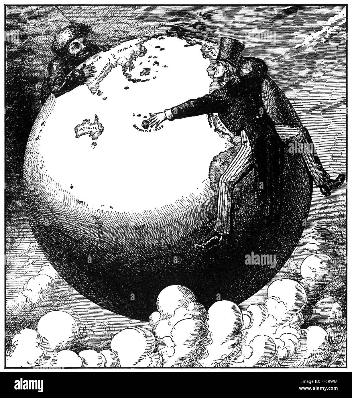 IMPERIALISM CARTOON, 1876. /n'The Two Young Giants, Ivan and Jonathan ...