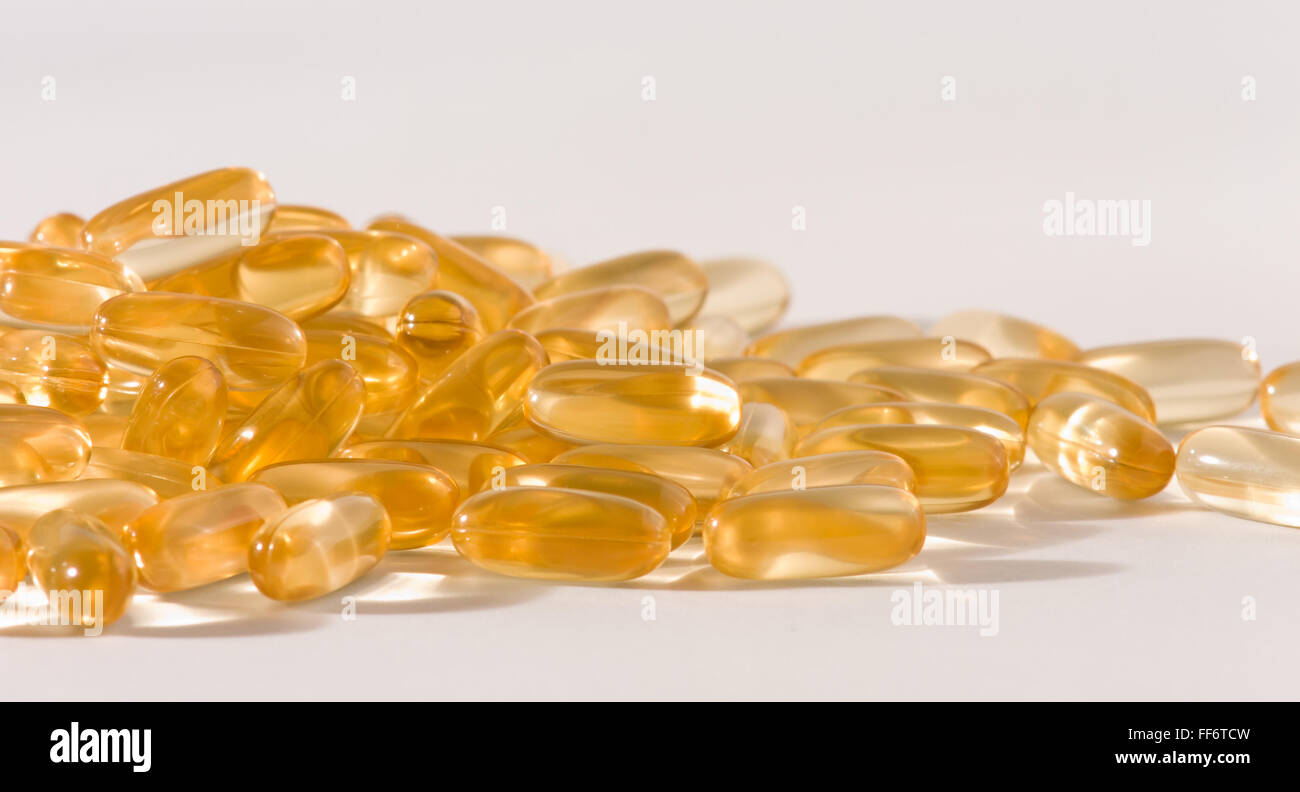 Pure cod liver oil pills omega3 vitamin D Stock Photo - Alamy