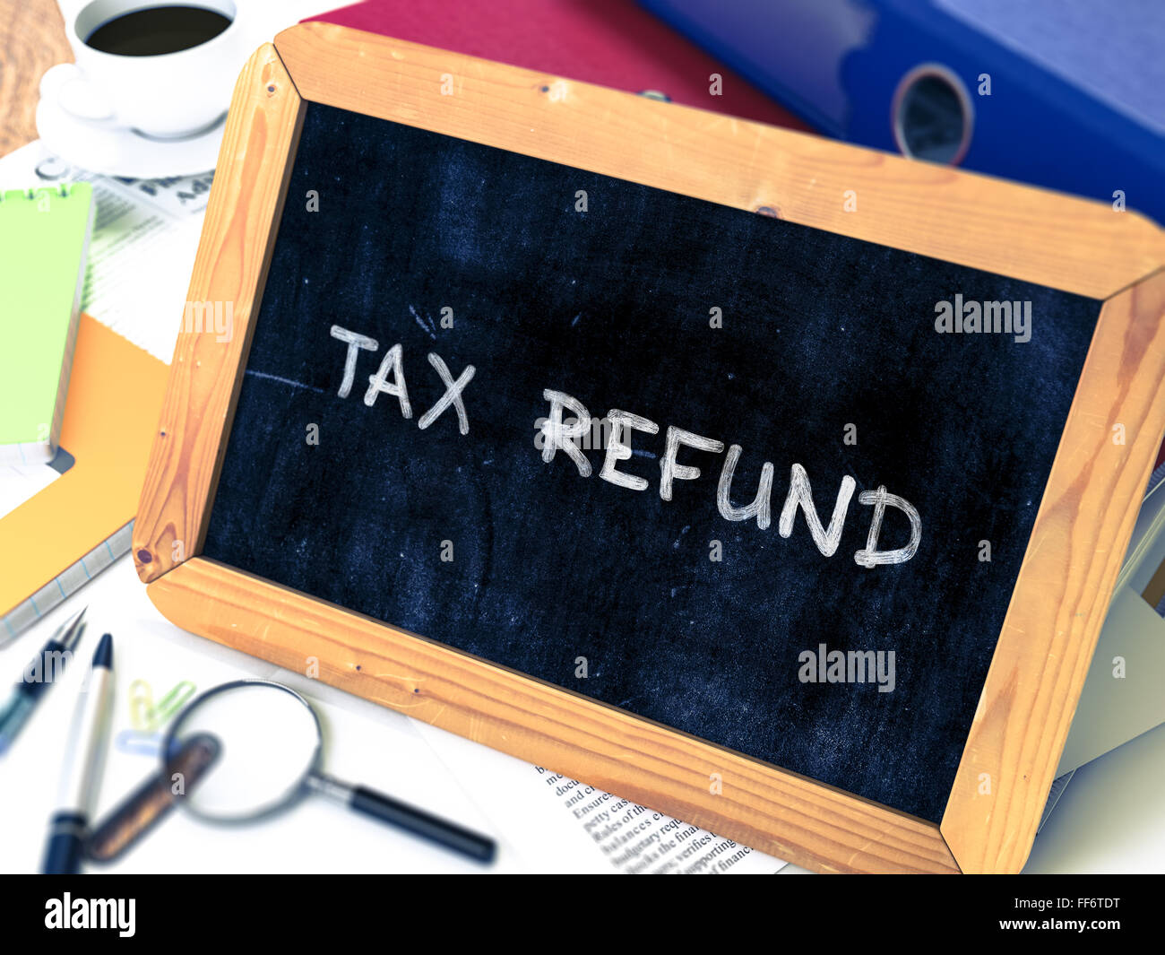 Tax Refund Concept Hand Drawn on Chalkboard Stock Photo - Alamy