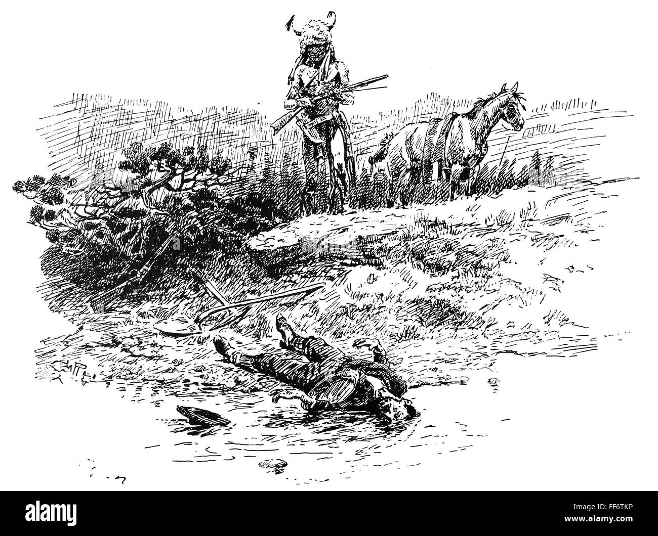 RUSSELL: PROSPECTOR. /n'End of the Prospector's Rainbow Trail.' Drawing ...