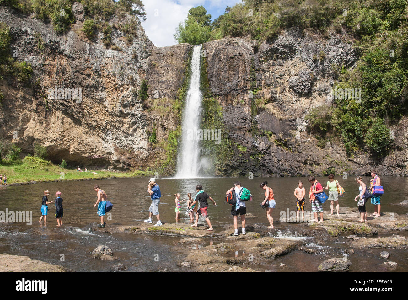 Framed waterfall at Hunua Range Regional Park,Auckland New Zealand ...