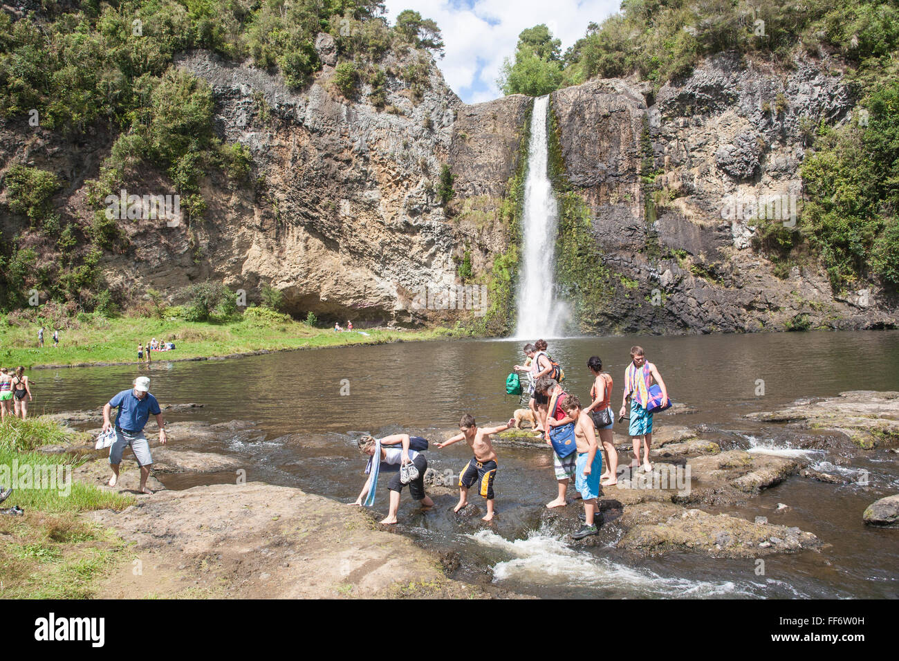 Framed waterfall at Hunua Range Regional Park,Auckland New Zealand ...