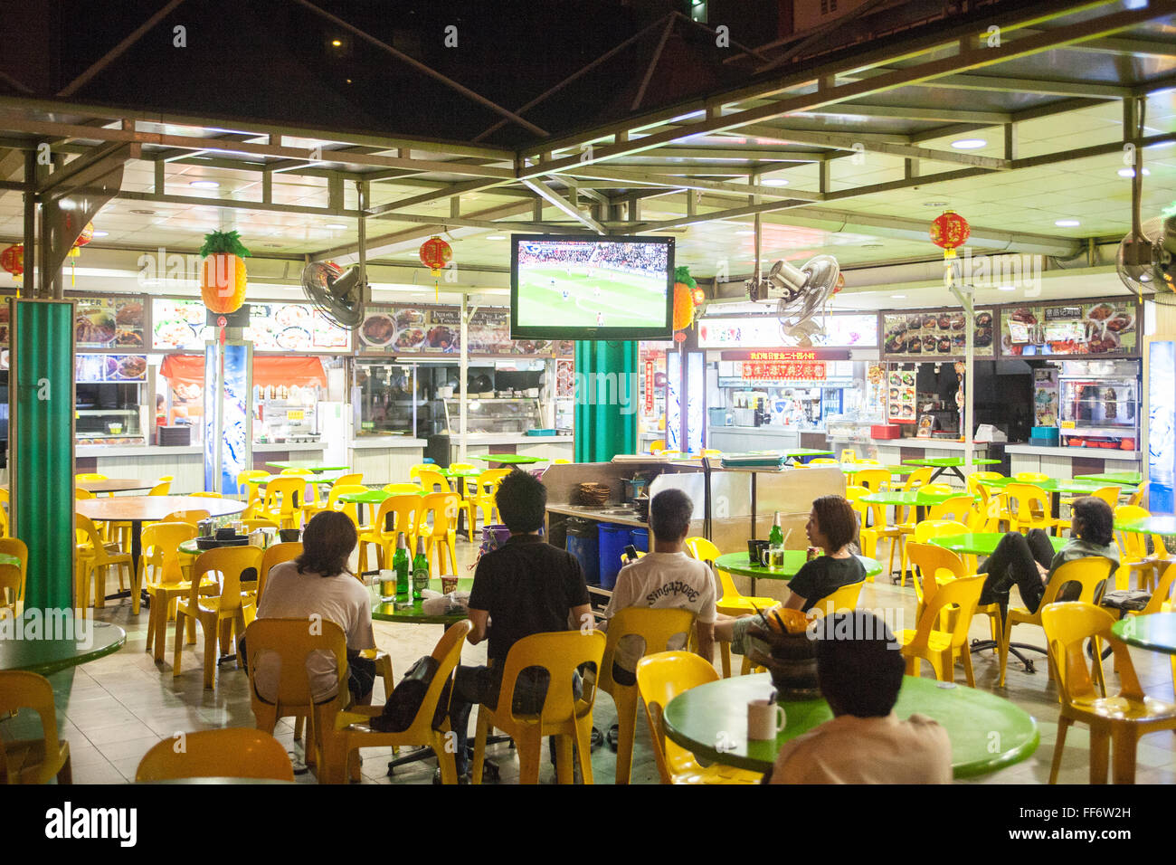 Watching English, Premier League, football, match, with, Manchester ...