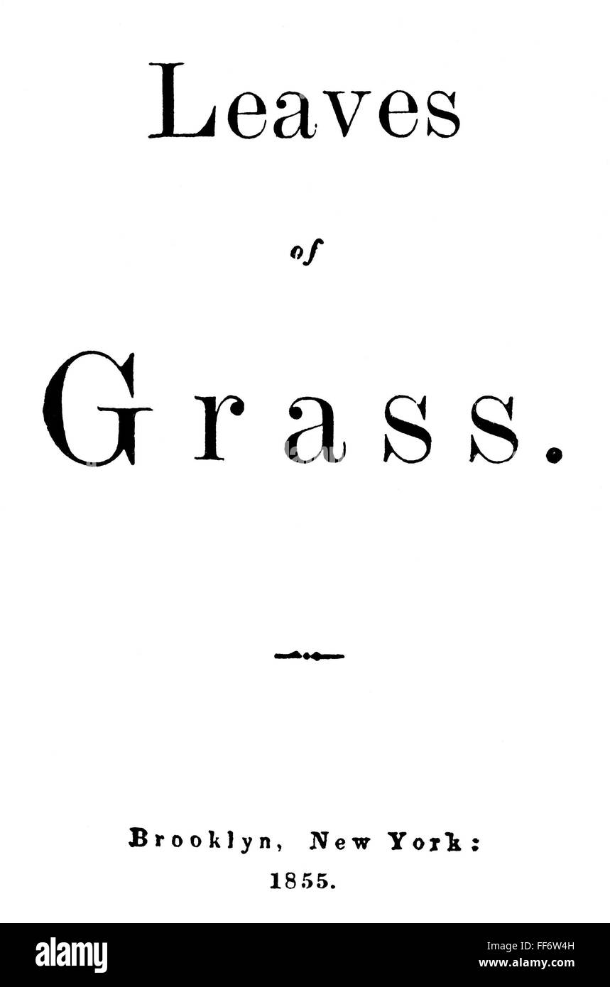 WHITMAN: LEAVES OF GRASS. /nTitle-page of the first edition of Walt ...